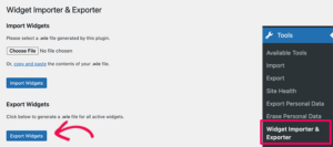 How to Import/Export Widget Settings in WordPress