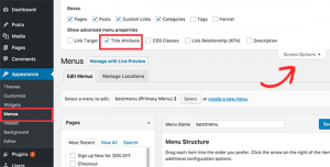 How to Add Title Attribute in WordPress Navigation Menus