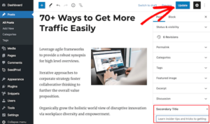How to Add Subtitle for Posts and Pages in WordPress (Step by Step)